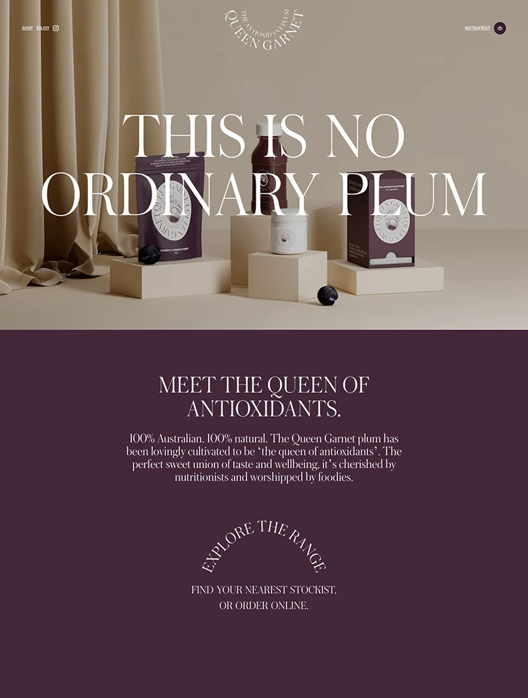 Queen Garnet website design - Lapa Ninja