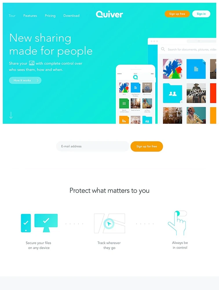 Quiver website design - Lapa Ninja