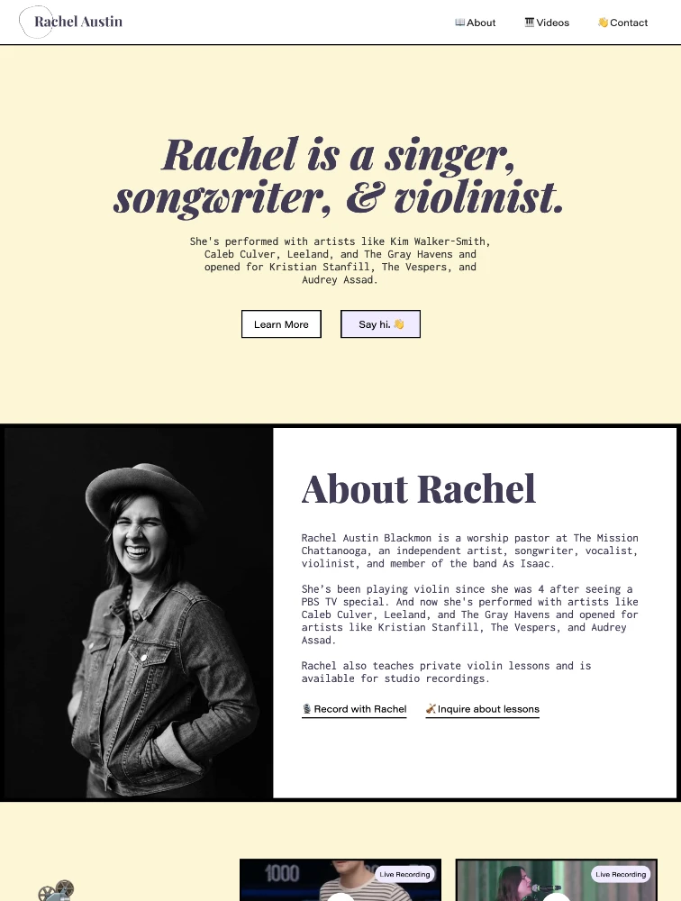 Rachel Austin website design - Lapa Ninja