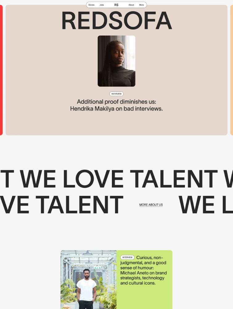REDSOFA website design - Lapa Ninja