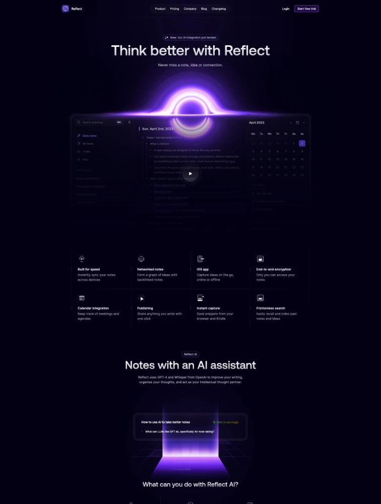 Reflect website design - Lapa Ninja