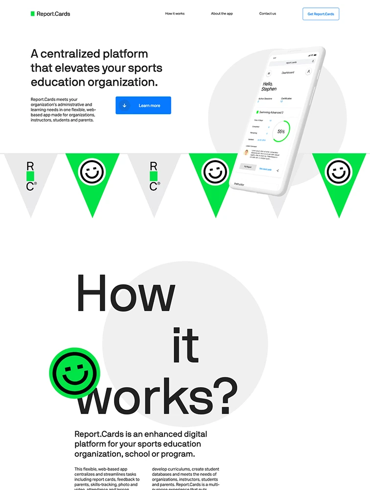 Report.Cards website design - Lapa Ninja