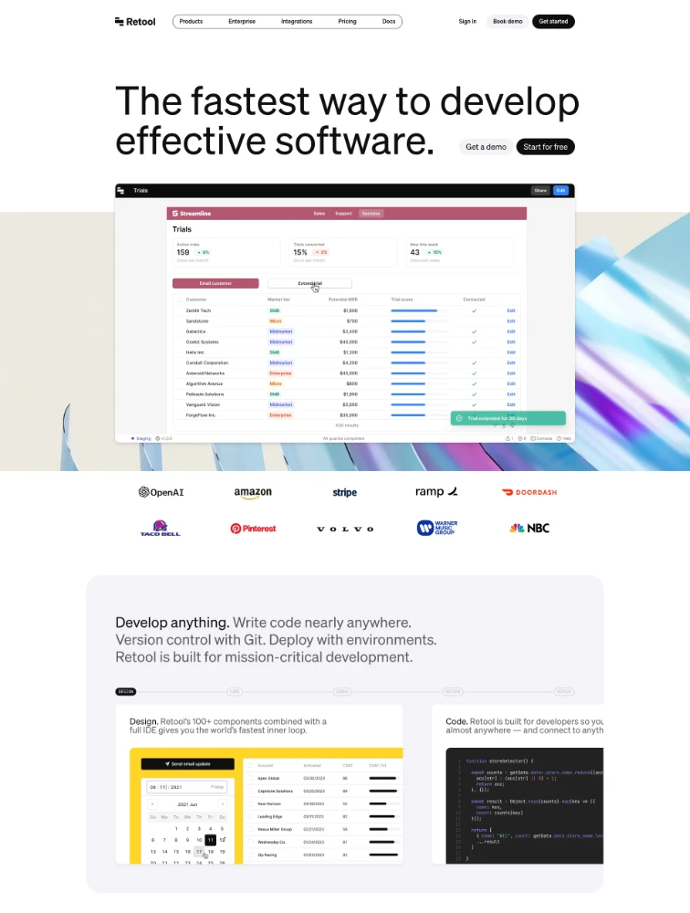Retool - Website Showcase | Lapa Ninja