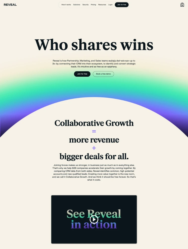 Reveal website design - Lapa Ninja