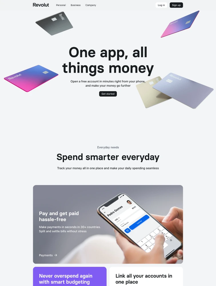 Revolut website design - Lapa Ninja