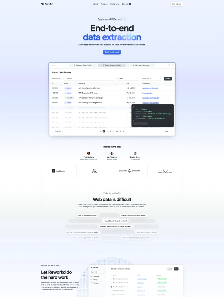 Reworkd AI website design - Lapa Ninja
