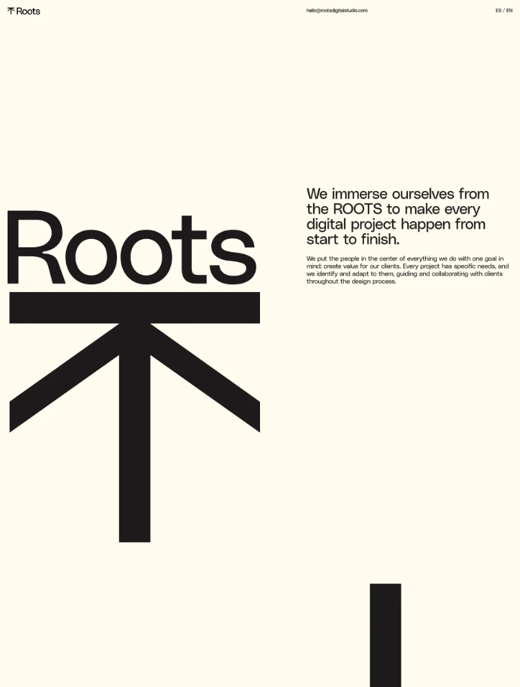 Roots Digital Studio website design - Lapa Ninja