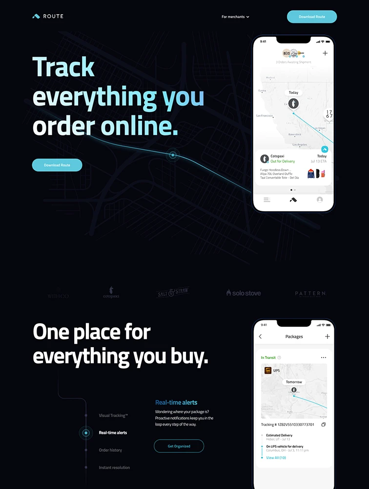 Route website design - Lapa Ninja