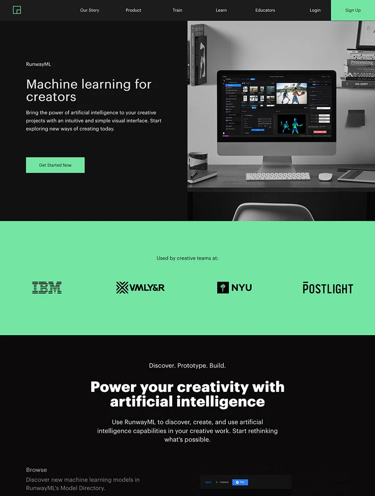 RunwayML website design - Lapa Ninja