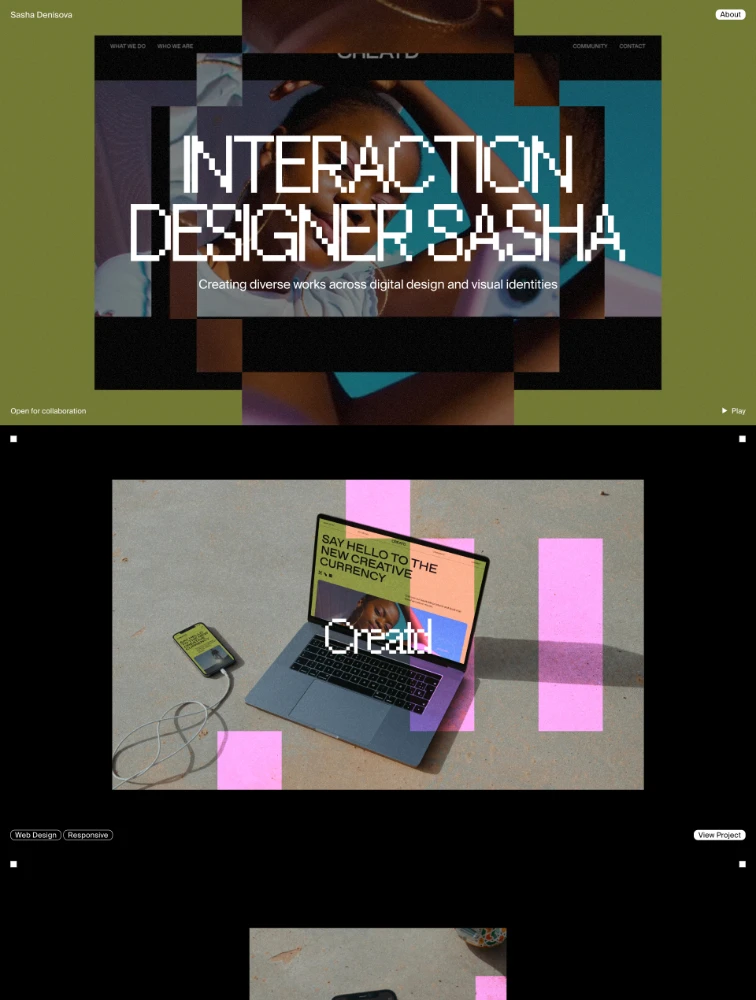 Sasha Denisova website design - Lapa Ninja