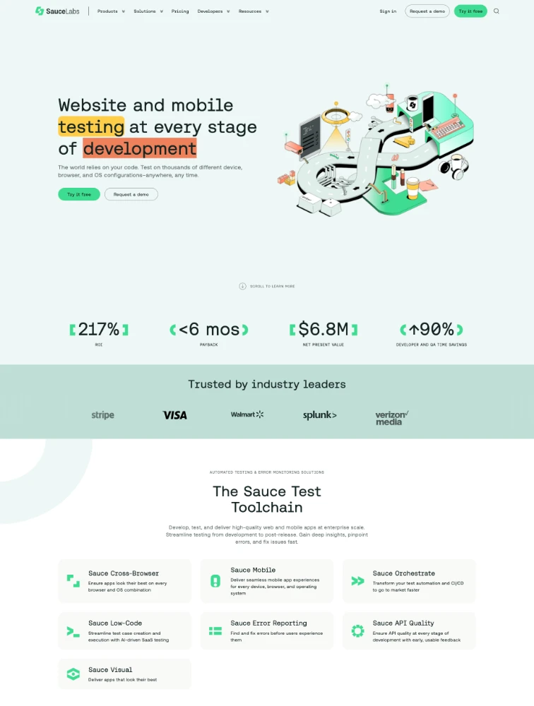 Sauce Labs Website Design Lapa Ninja