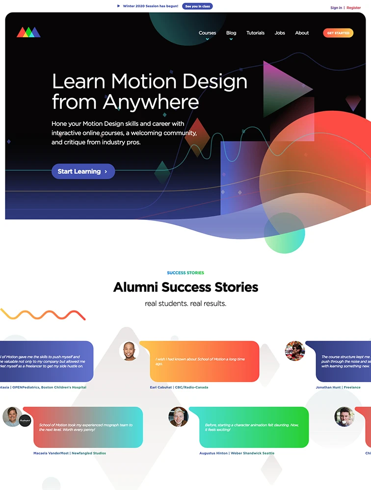 School of Motion website design - Lapa Ninja
