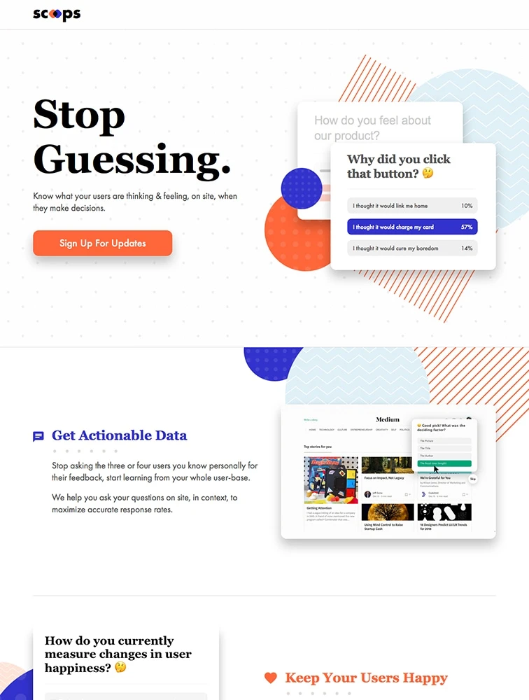 scoops website design - Lapa Ninja