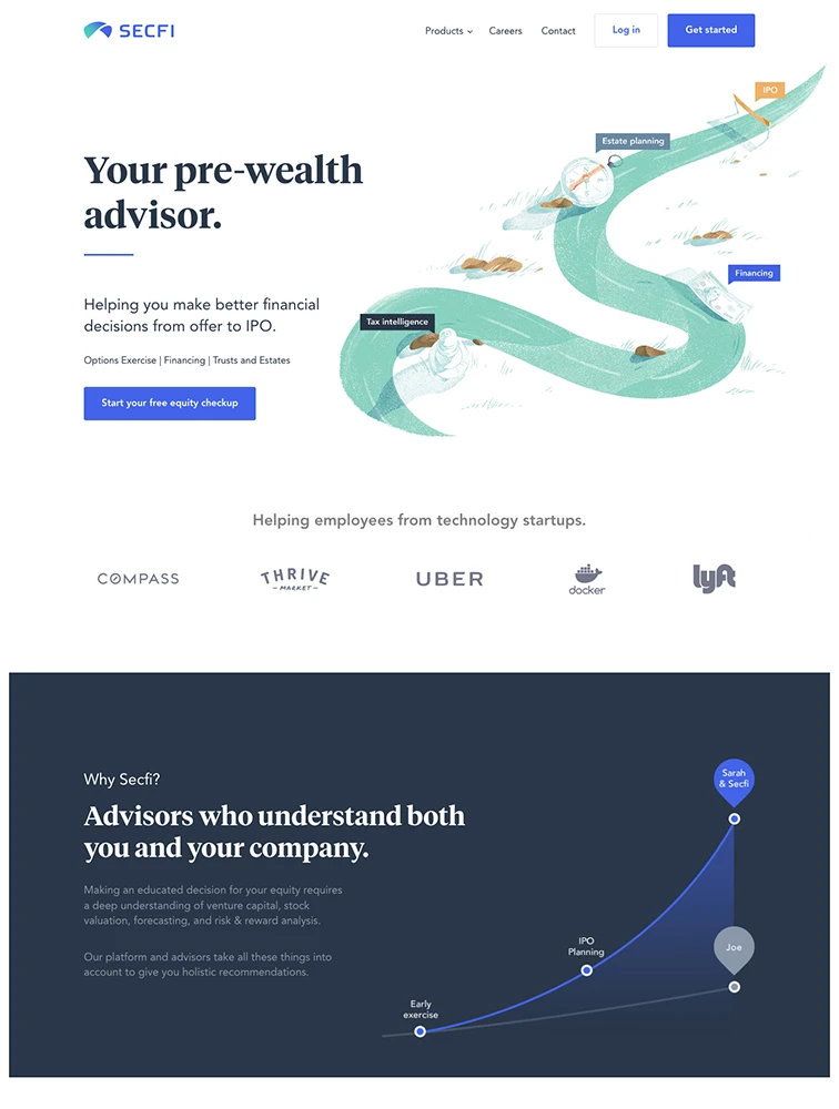 Secfi website design - Lapa Ninja