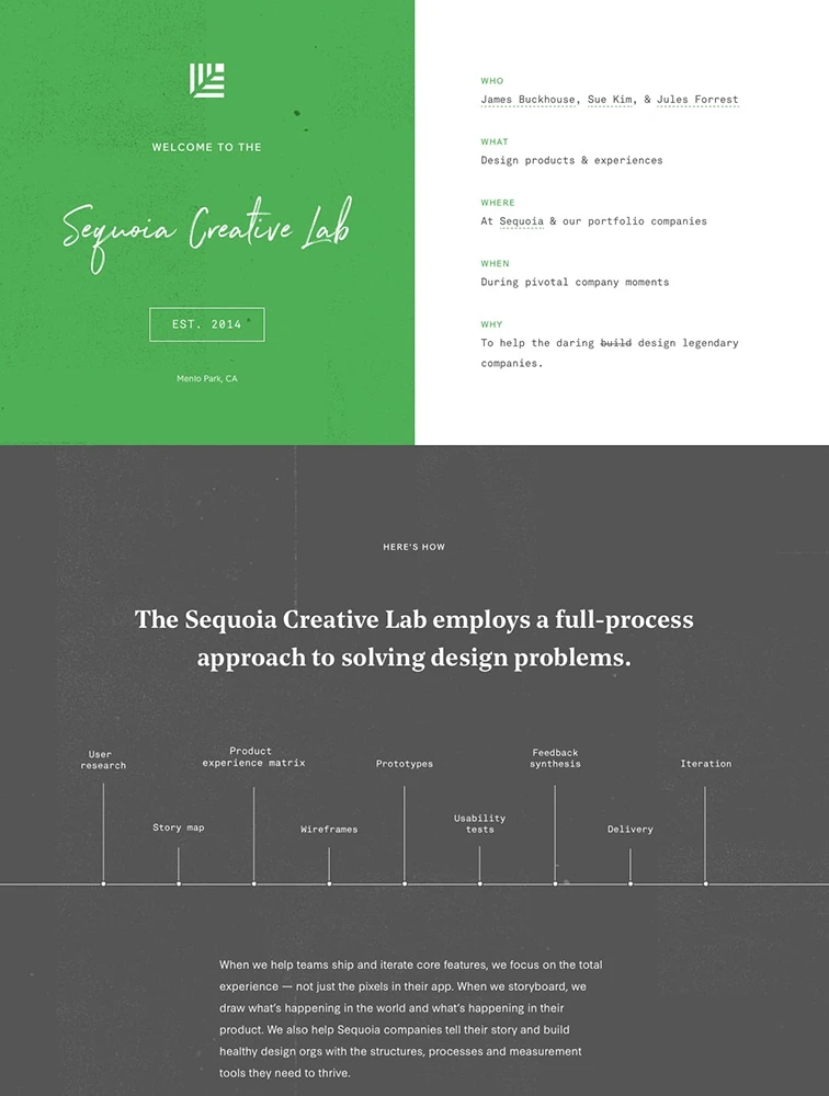 Sequoia Creative Lab website design - Lapa Ninja