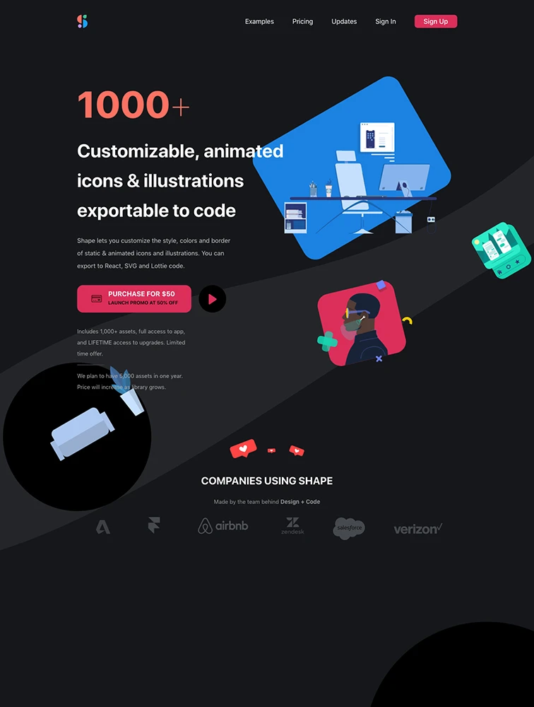 Shape website design - Lapa Ninja