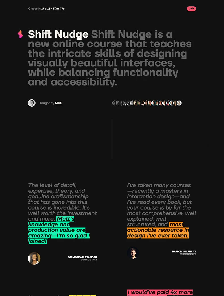 Shift Nudge website design - Lapa Ninja