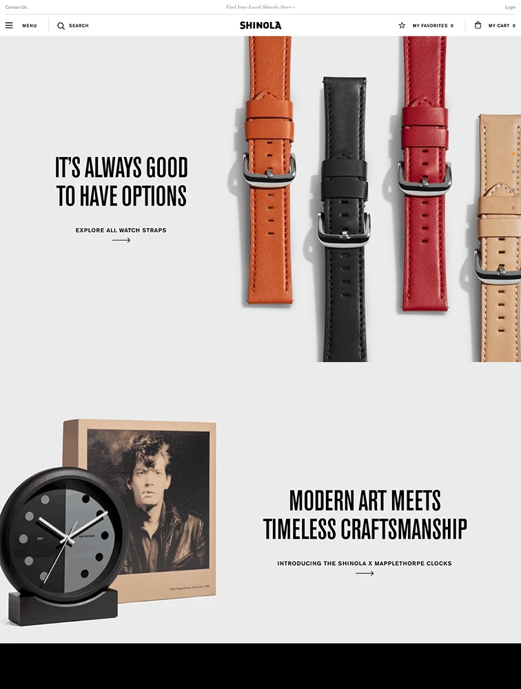 Shinola website design - Lapa Ninja