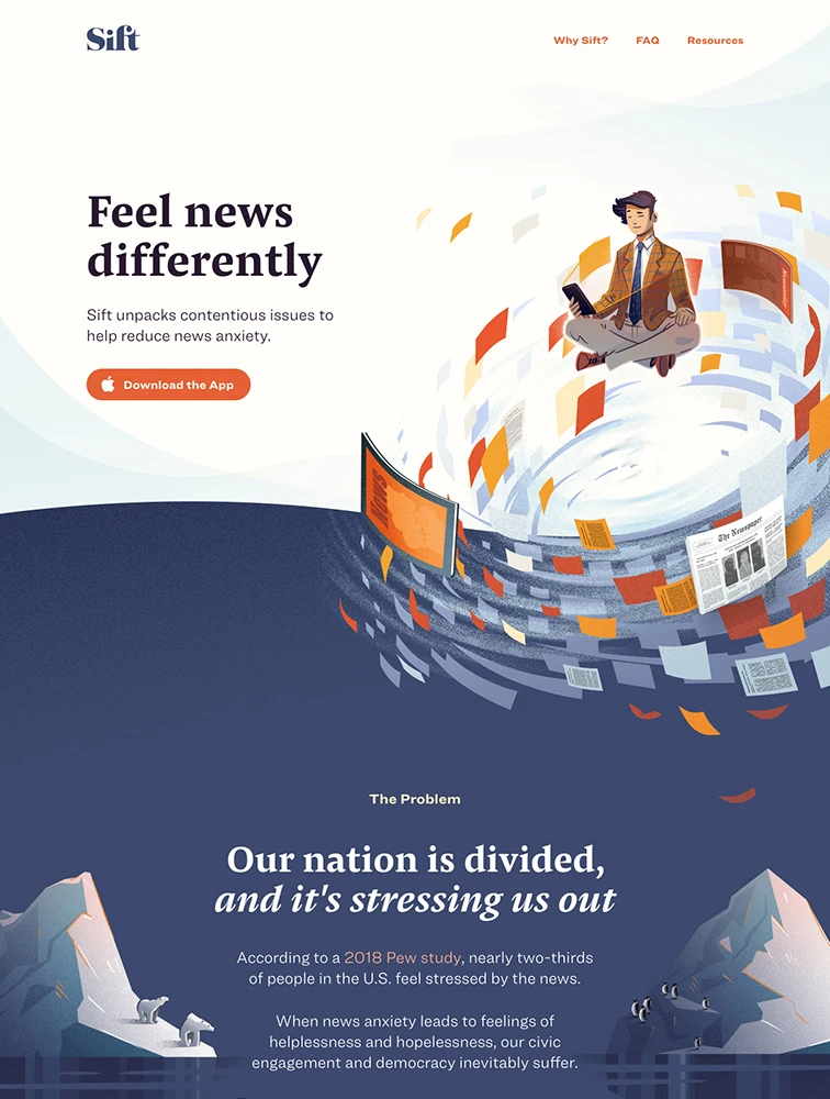 Sift website design - Lapa Ninja