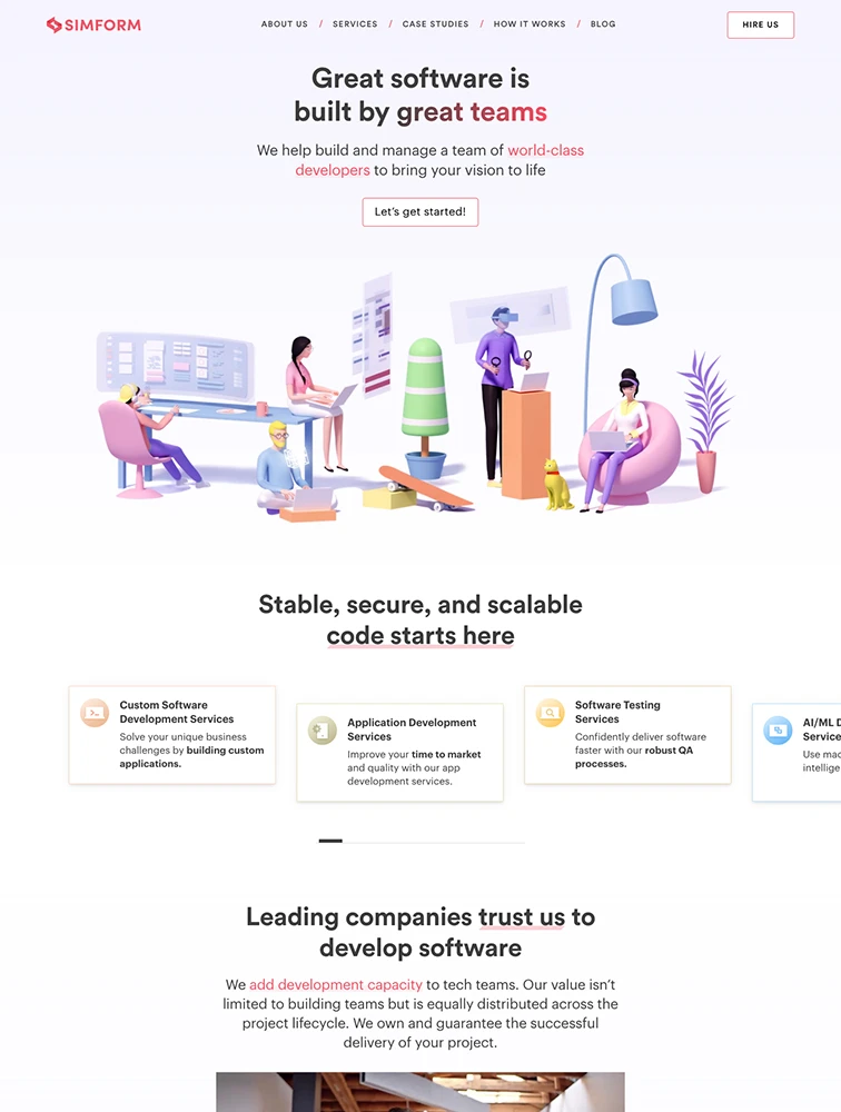 Simform website design - Lapa Ninja