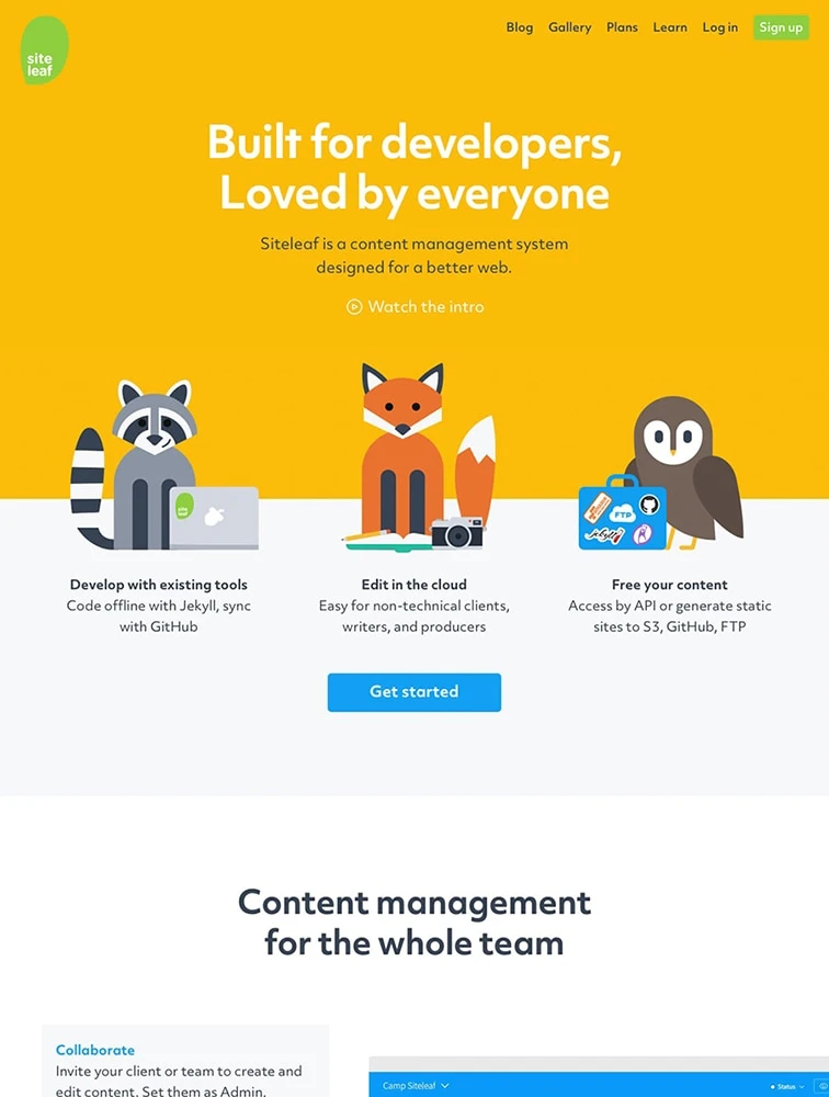 Siteleaf website design - Lapa Ninja