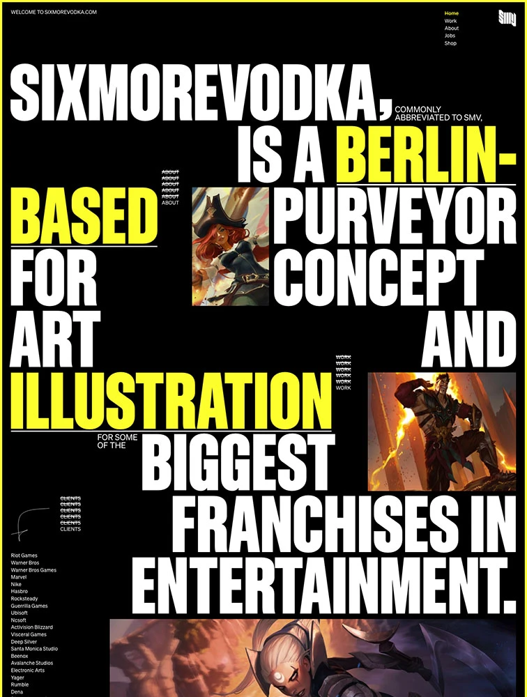 SIXMOREVODKA website design - Lapa Ninja