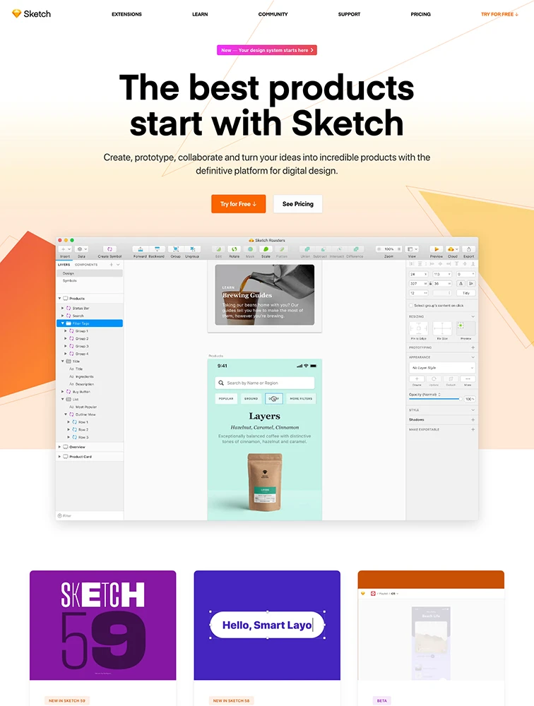 Sketch website design - Lapa Ninja