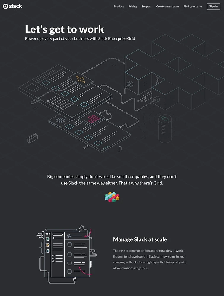 Slack Enterprise Grid website design - Lapa Ninja