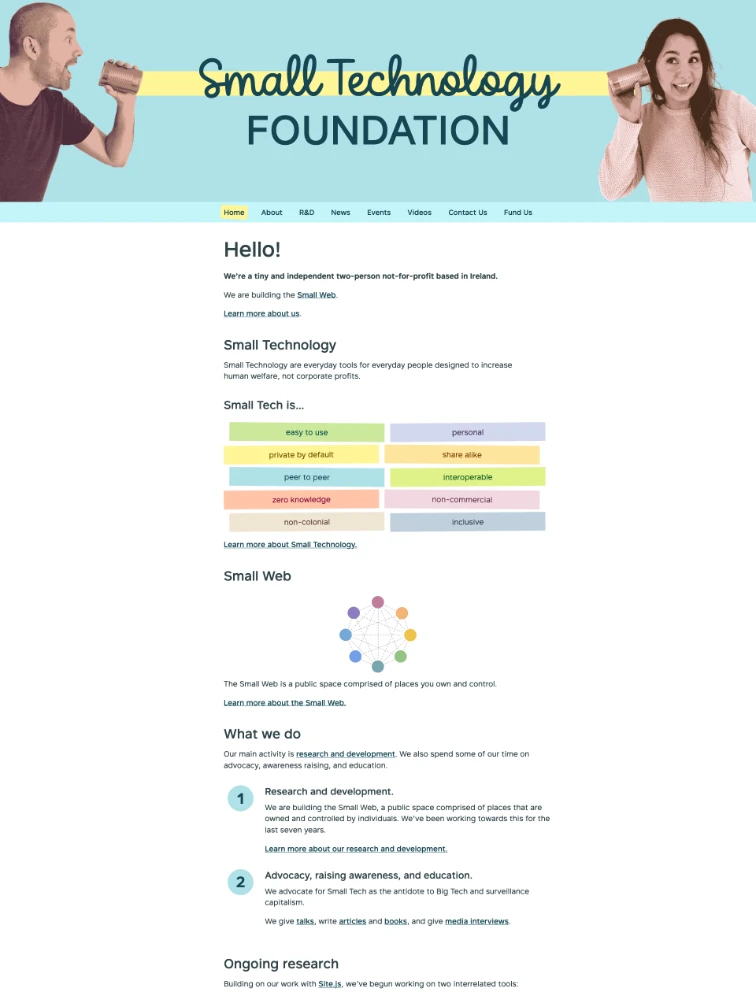 Small Technology Foundation website design - Lapa Ninja