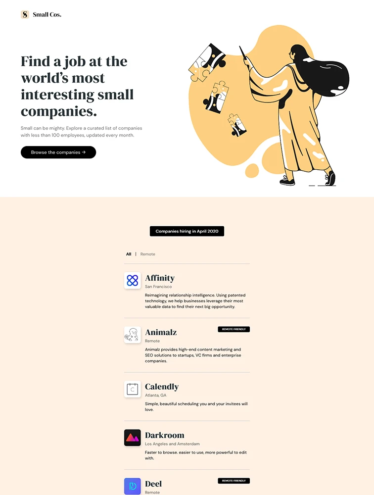 Small Cos. website design - Lapa Ninja