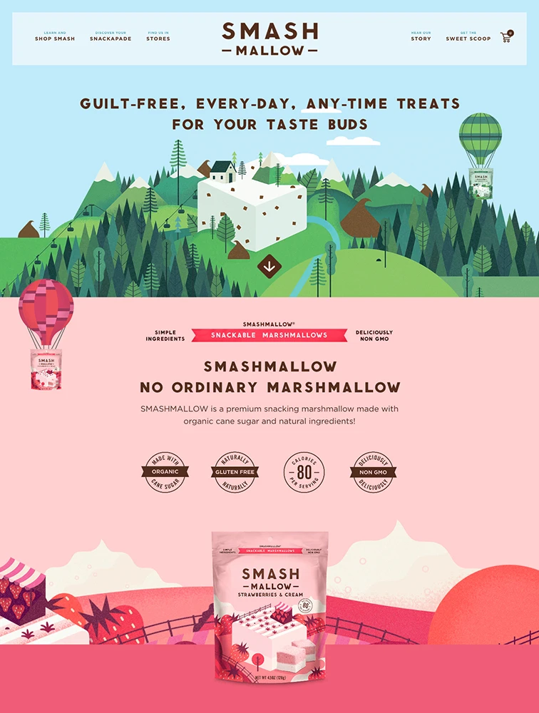 SmashMallow website design - Lapa Ninja