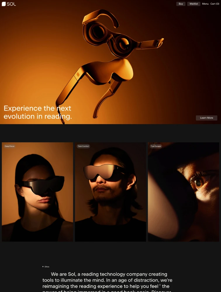Sol website design - Lapa Ninja