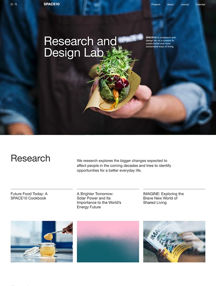 SPACE10 website design - Lapa Ninja