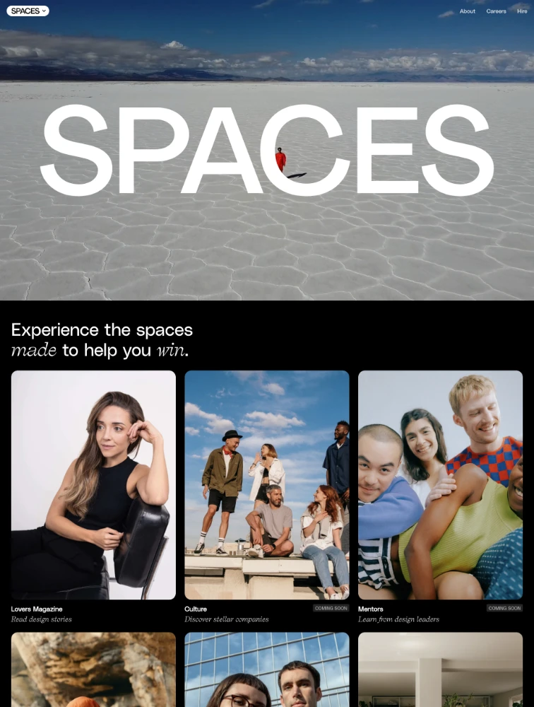 Spaces website design - Lapa Ninja