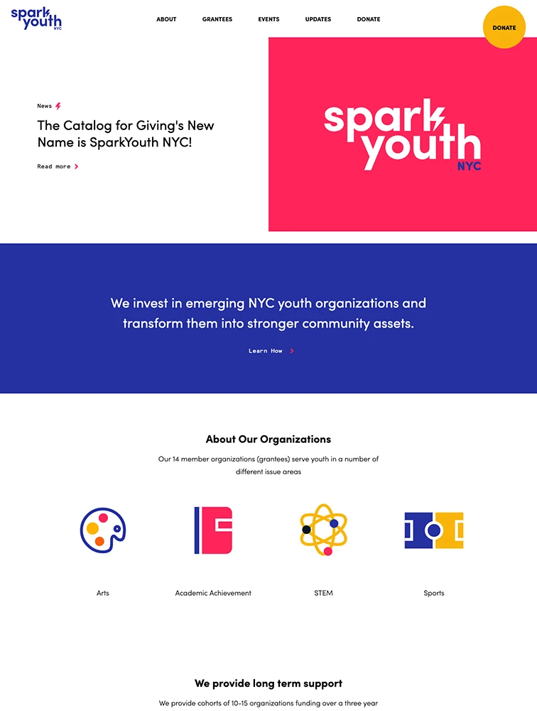 Spark Youth website design - Lapa Ninja