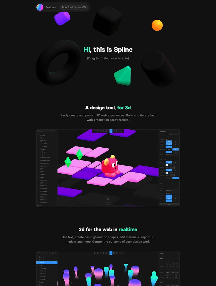 Spline website design - Lapa Ninja