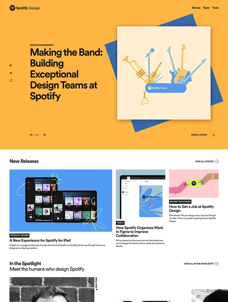 Spotify Design website design - Lapa Ninja