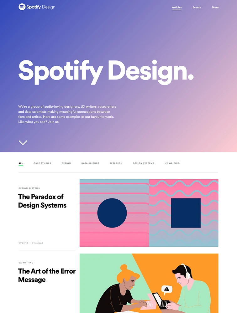 Spotify Design website design - Lapa Ninja