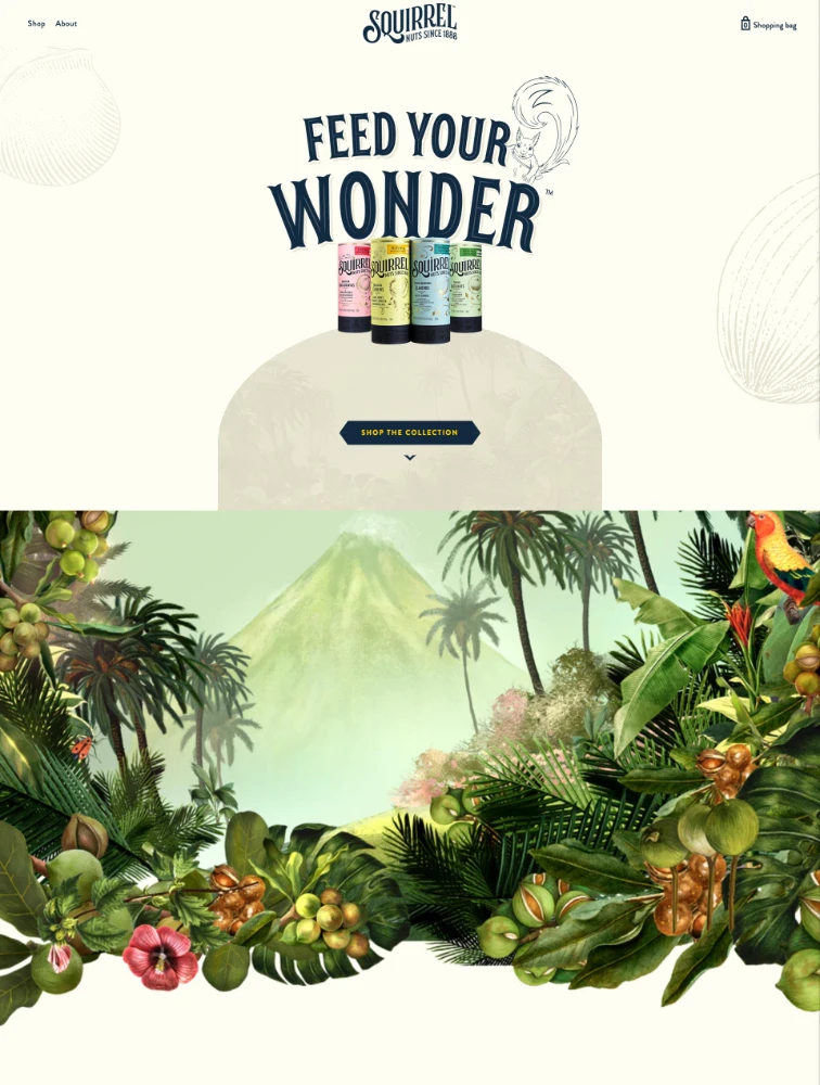 Squirrel Brand Nuts website design - Lapa Ninja