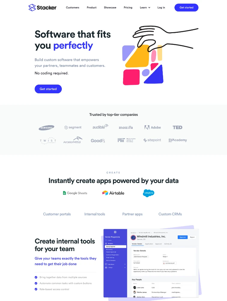 Stacker website design - Lapa Ninja