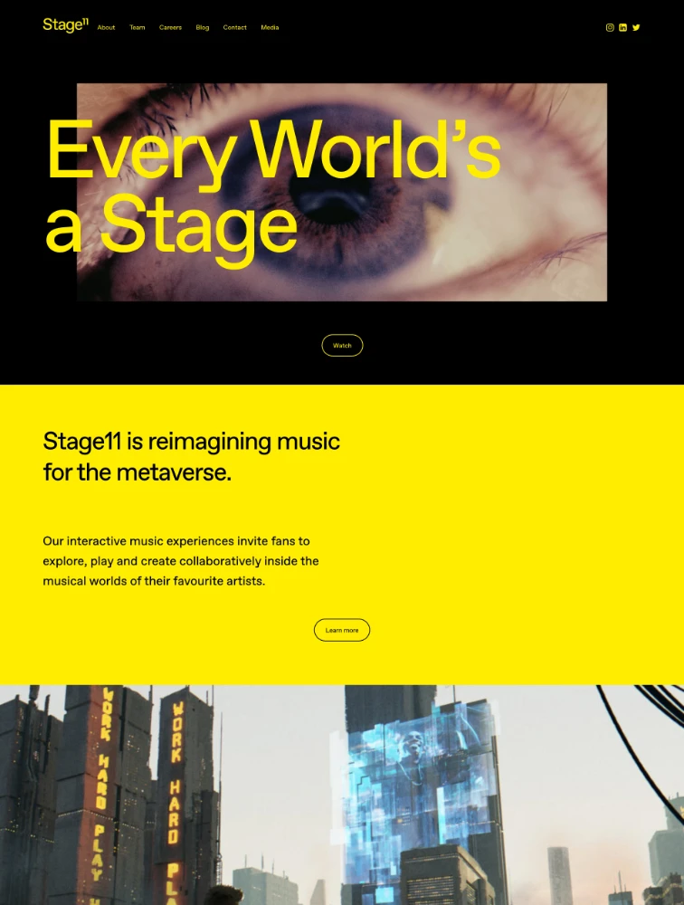 Stage11 website design - Lapa Ninja