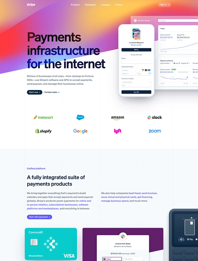 Stripe website design - Lapa Ninja