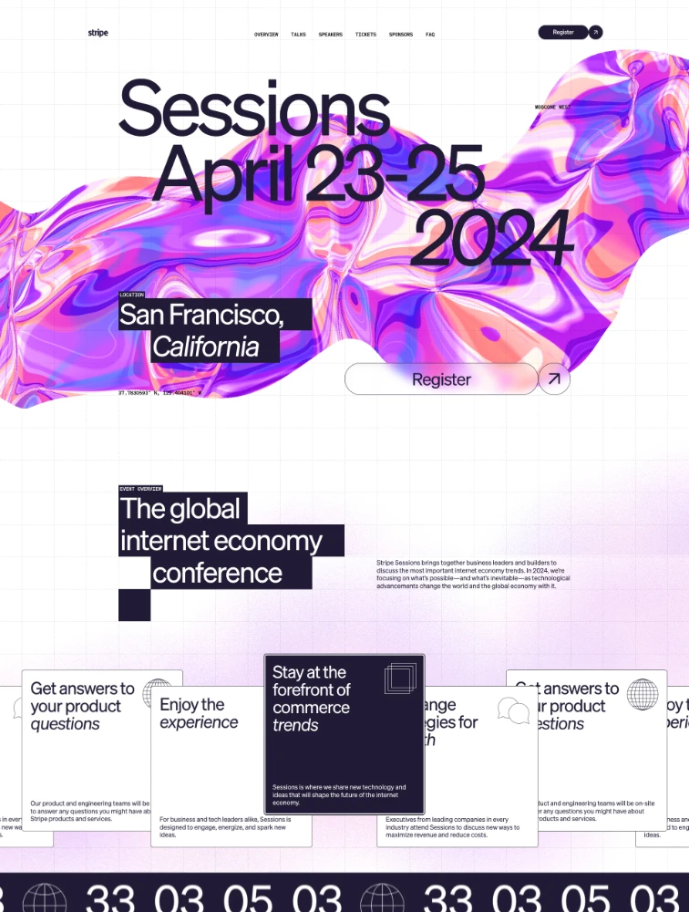 Stripe Sessions 2024 website design - Lapa Ninja
