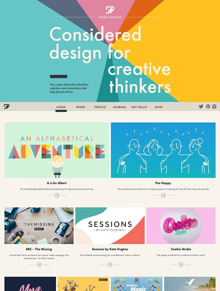 Studio Lovelock website design - Lapa Ninja