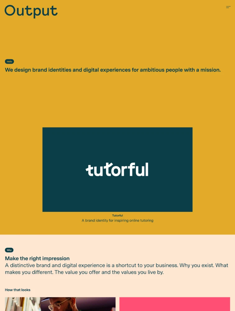 Output website design - Lapa Ninja