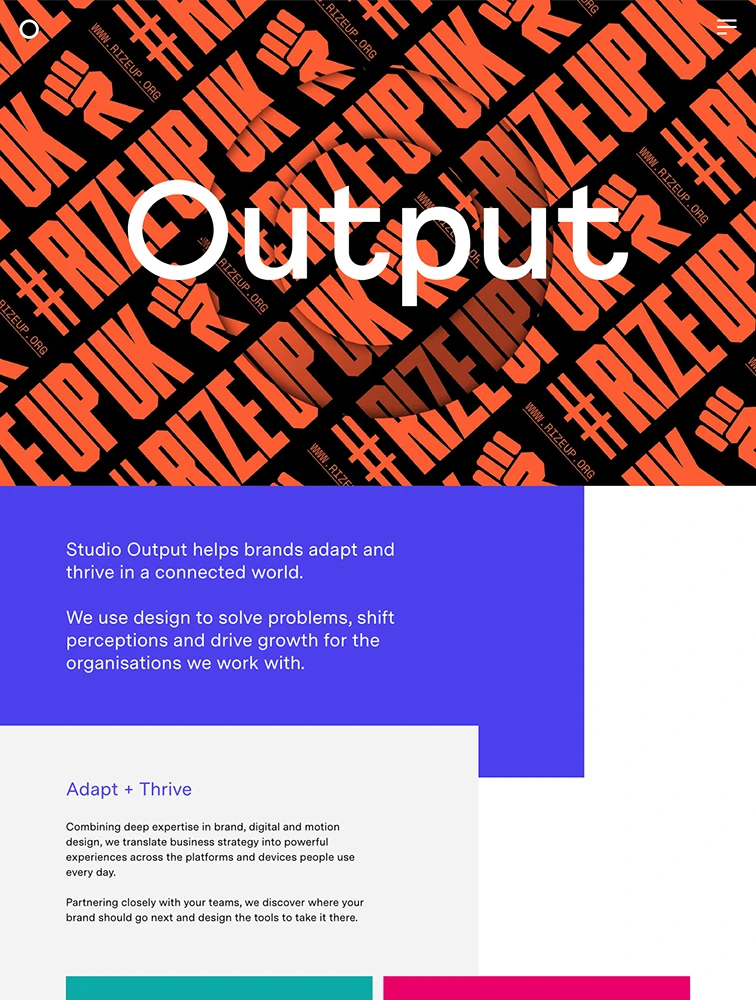 Output website design - Lapa Ninja