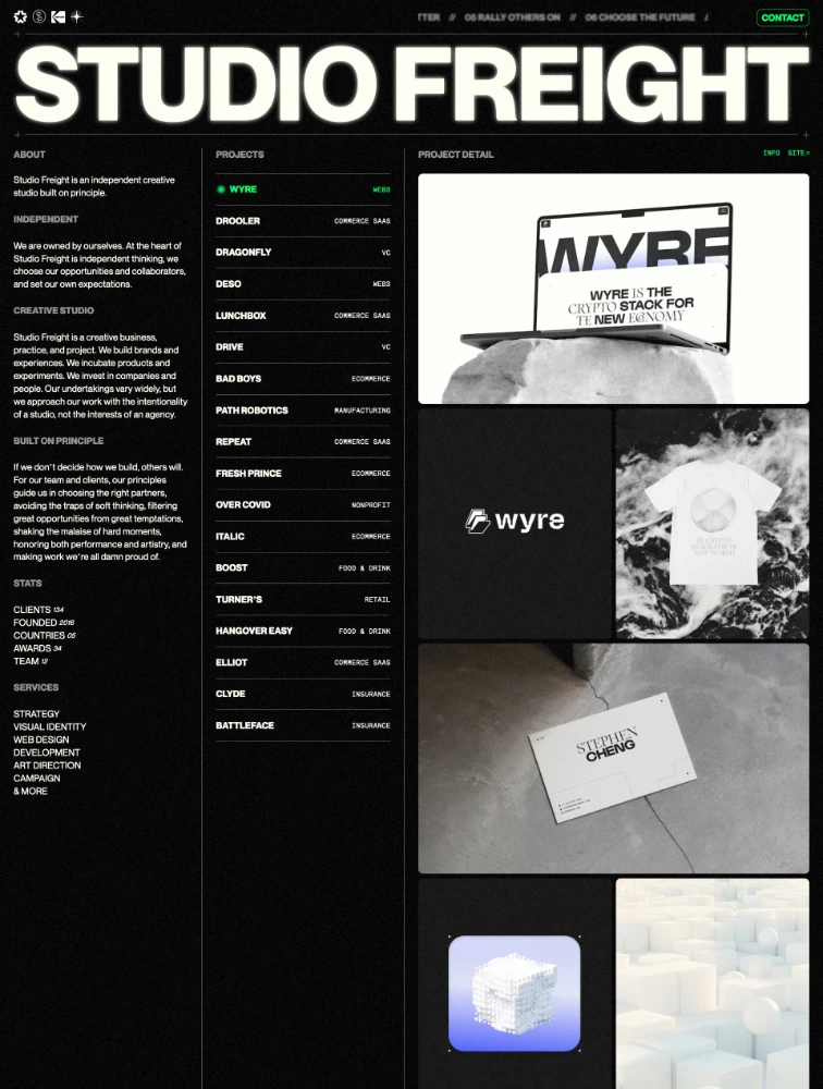 Studio Freight website design - Lapa Ninja