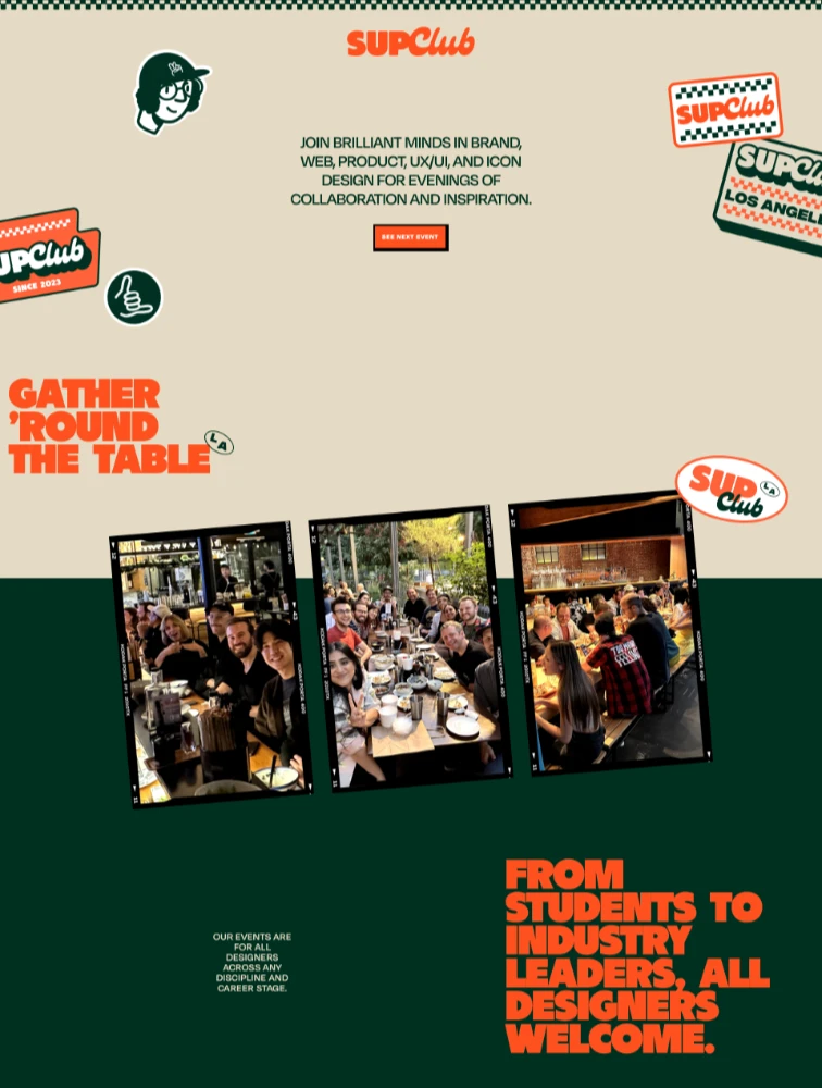 SupClub website design - Lapa Ninja