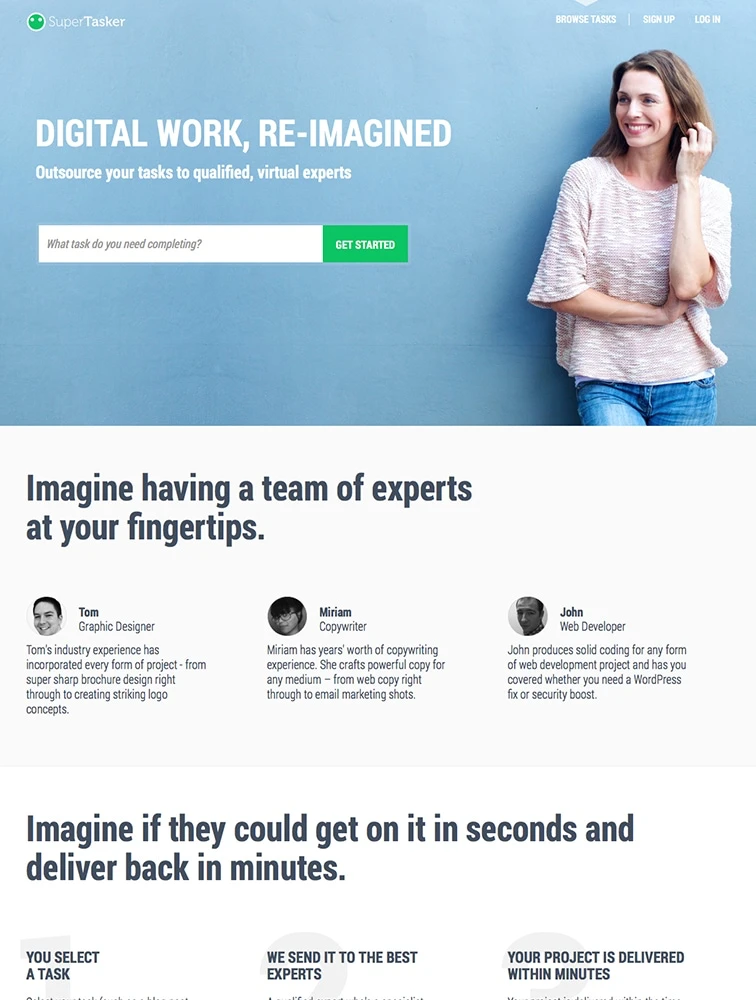 Super Tasker website design - Lapa Ninja