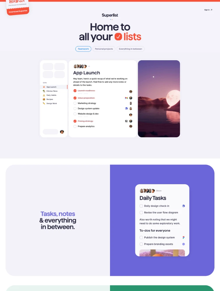 Superlist website design - Lapa Ninja